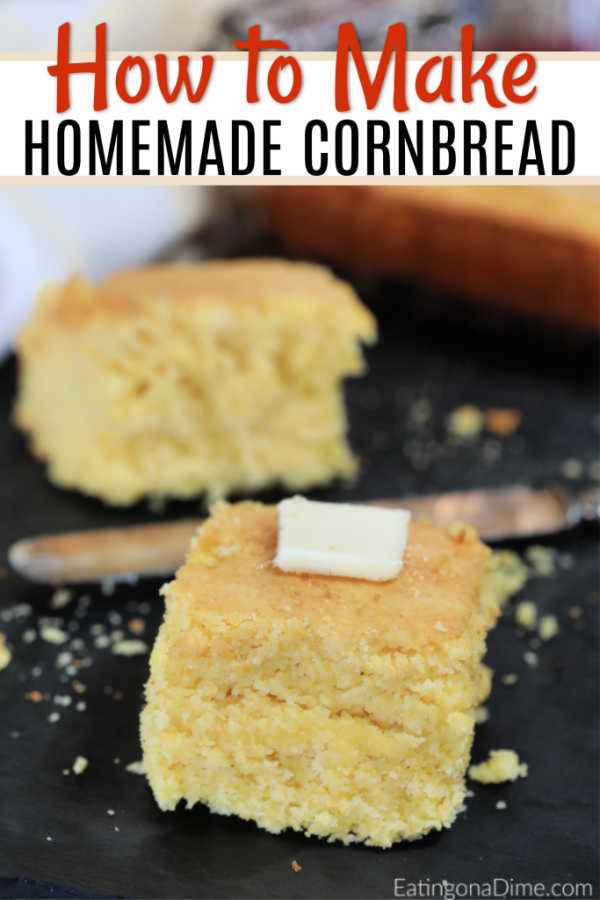Easy Homemade Cornbread recipe - Simple Buttery Cornbread recipe