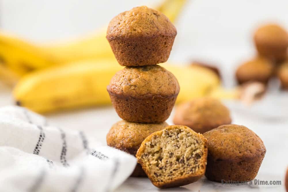 Banana Bread Mini Muffins for Quick Breakfast - Eating on a Dime