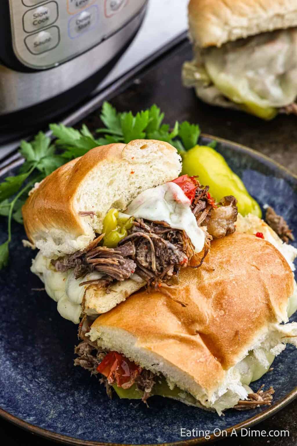 Instant Pot Italian Beef Sandwiches - Eating on a Dime