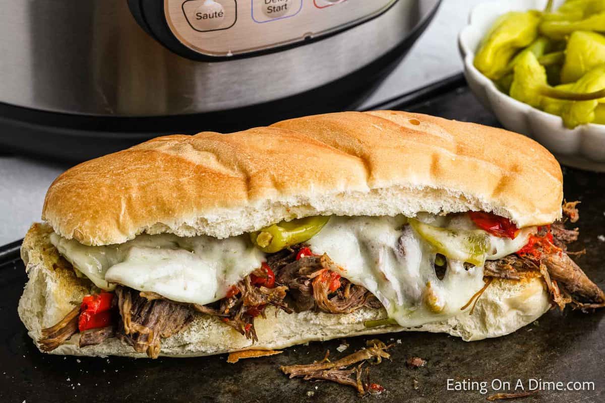 Instant Pot Italian Beef Sandwiches - Eating on a Dime