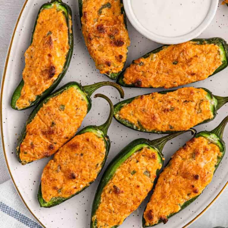 Cream Cheese Stuffed jalapeños - Eating on a Dime