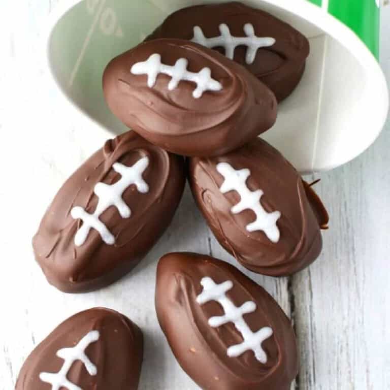 Football Shaped Chocolate Peanut Butter Balls (& VIDEO!) - Perfect for ...