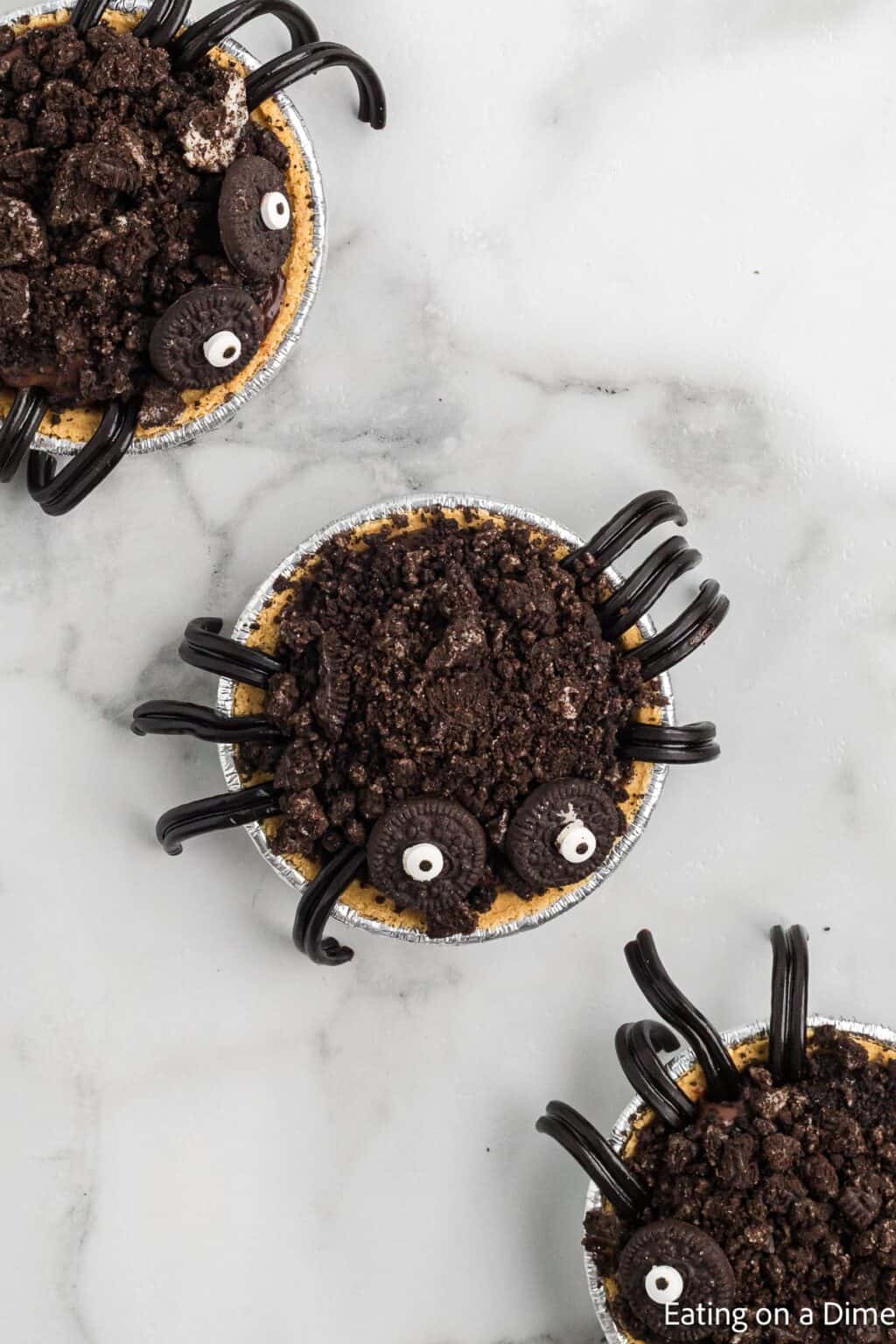 Spider Chocolate Pudding Pie - Halloween Pudding Dessert