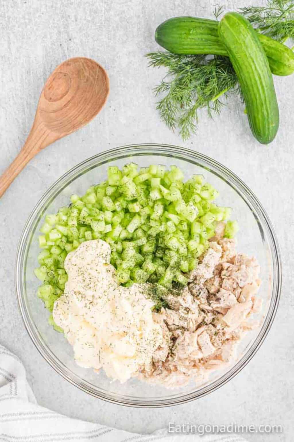 Chicken Cucumber Salad - Eating on a Dime