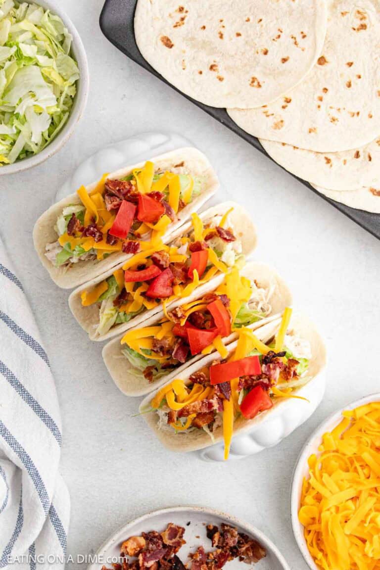 Chicken Bacon Ranch Tacos - Eating on a Dime