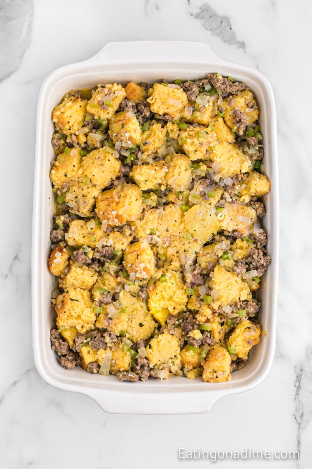 Cornbread Sausage Stuffing Recipe - Eating on a Dime