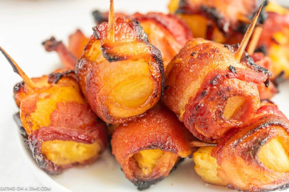 Bacon Wrapped Pineapple Bites: Perfect Appetizer Recipe - Eating on a Dime