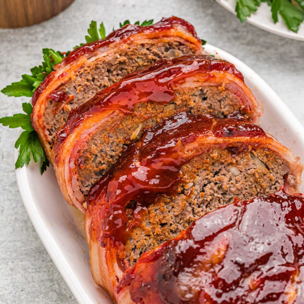 Bacon Wrapped Meatloaf Recipe - Eating on a Dime