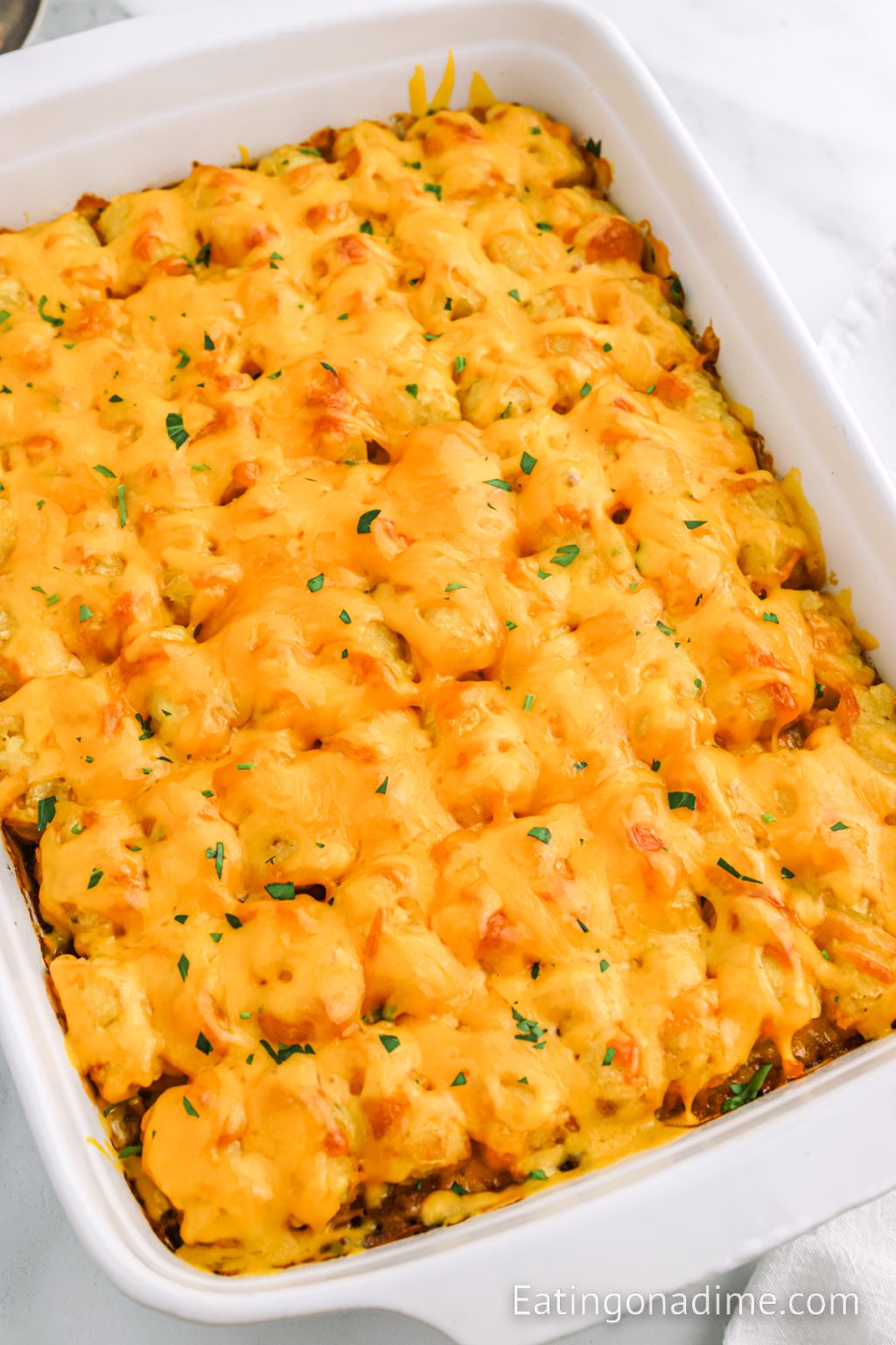 Sloppy Joe Tater Tot Casserole - Eating on a Dime