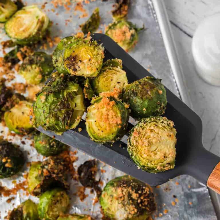 Parmesan Brussel Sprouts: Crispy and Delicious - Eating on a Dime