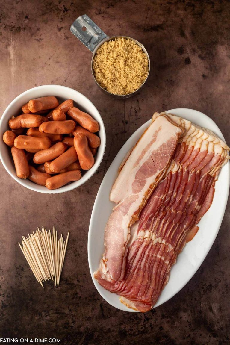 Crock Pot Bacon Wrapped Smokies - Eating on a Dime
