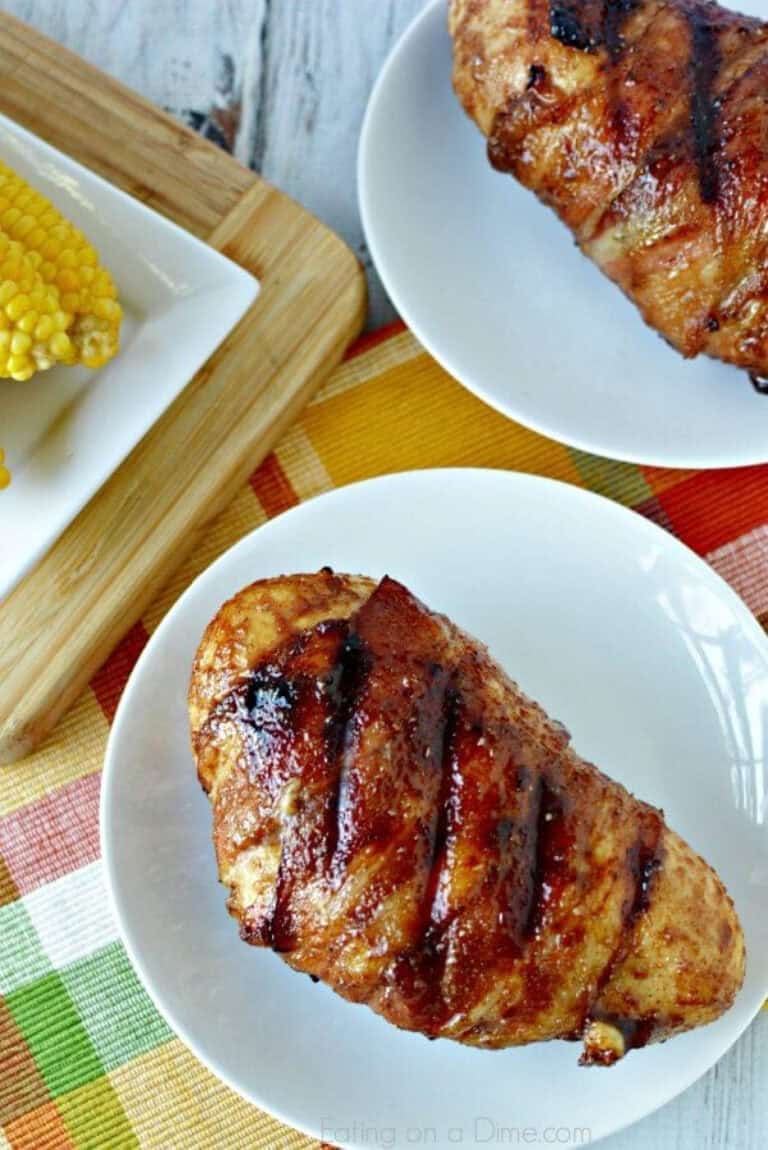 Grilled Bacon Wrapped Chicken - Eating on a Dime