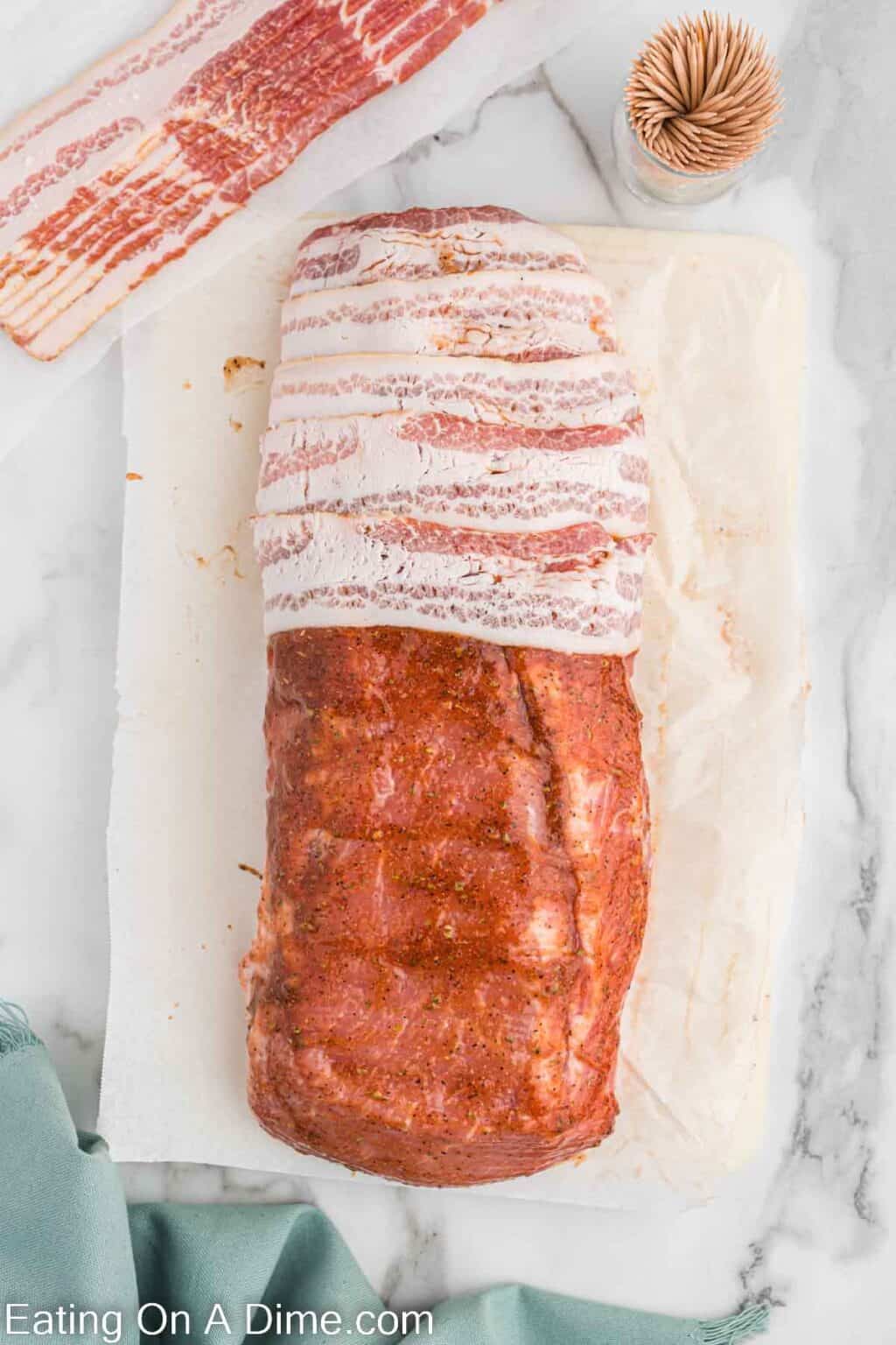 Bacon Wrapped Pork Loin - Eating on a Dime