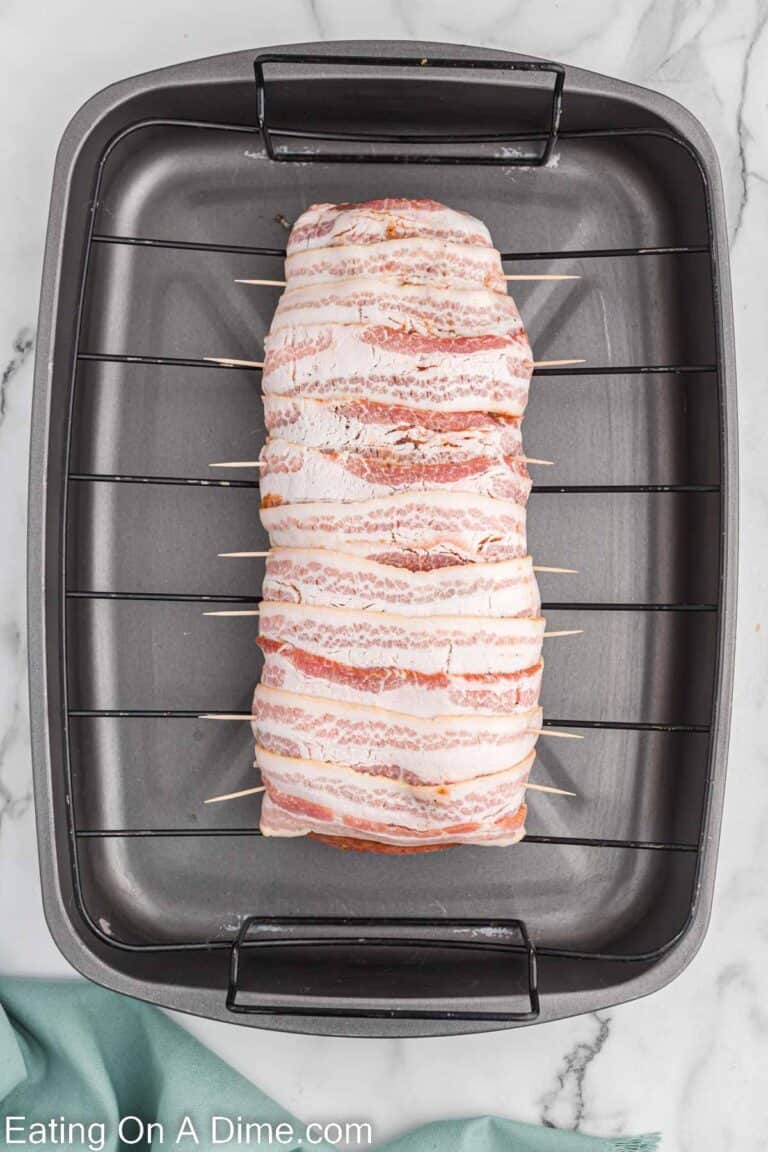 Bacon Wrapped Pork Loin - Eating on a Dime