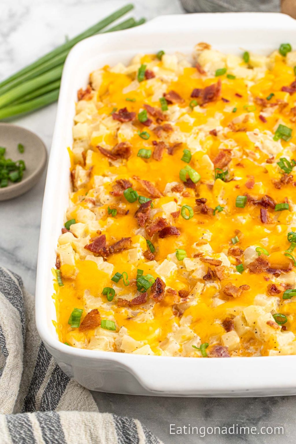 Loaded Roasted Potato Casserole - Eating on a Dime