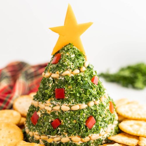 Christmas Tree Cheese Ball - Festive Holiday Appetizer