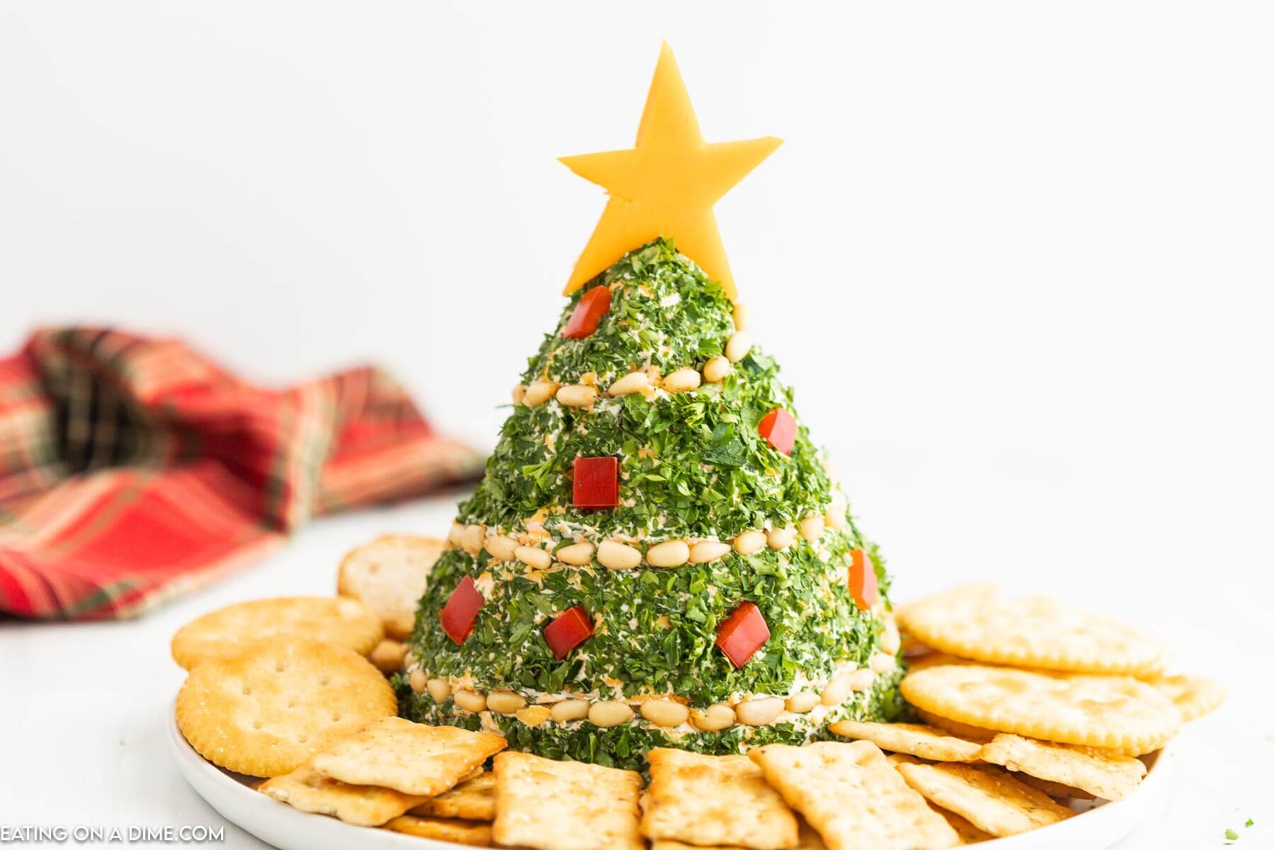 Christmas Tree Cheese Ball - Festive Holiday Appetizer