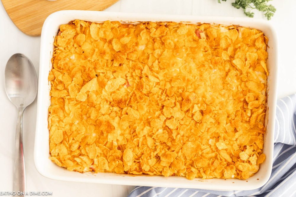 Funeral Potatoes with Ham - Eating on a Dime