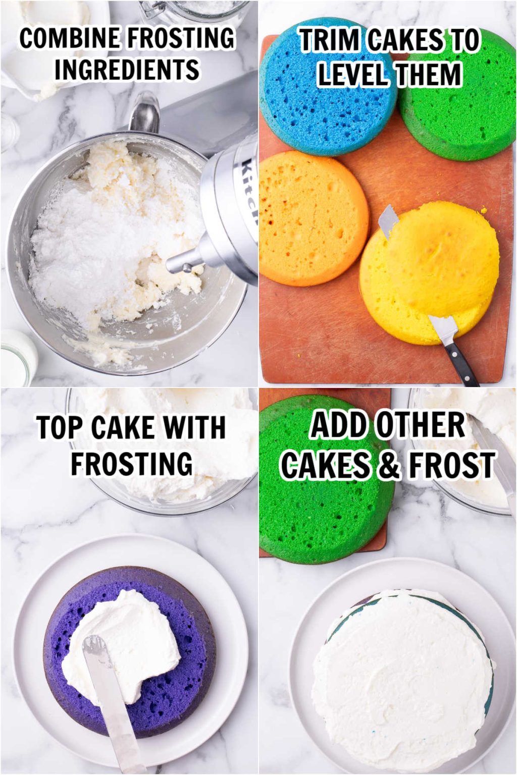 Rainbow Cake - Eating on a Dime