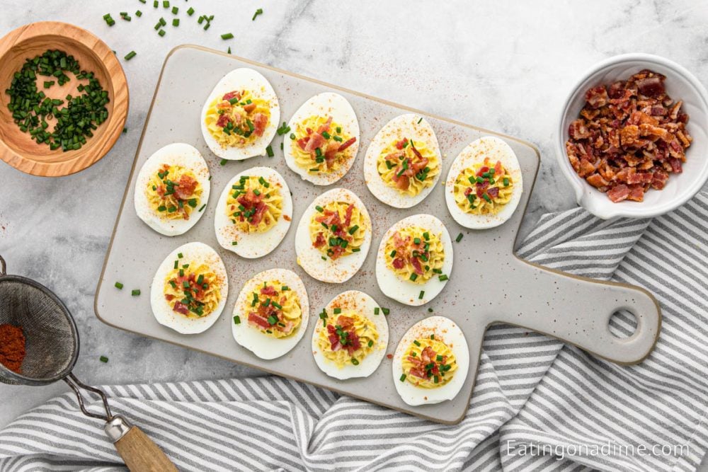 Bacon Deviled Eggs - Eating on a Dime