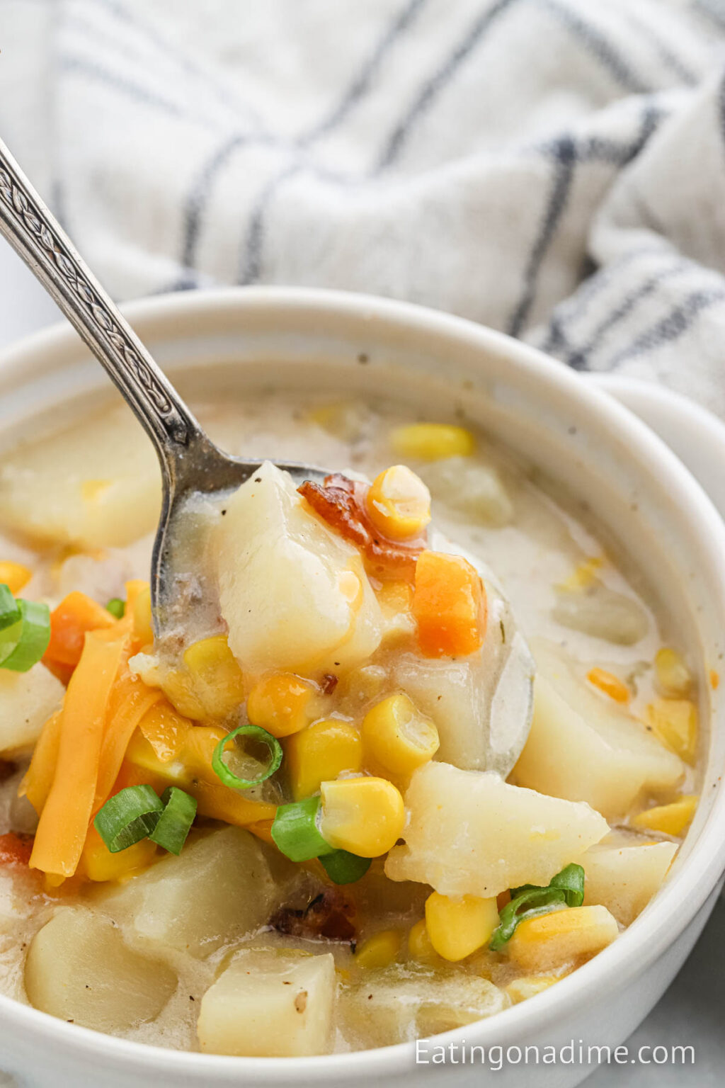 Crockpot Potato Corn Chowder - Eating on a Dime