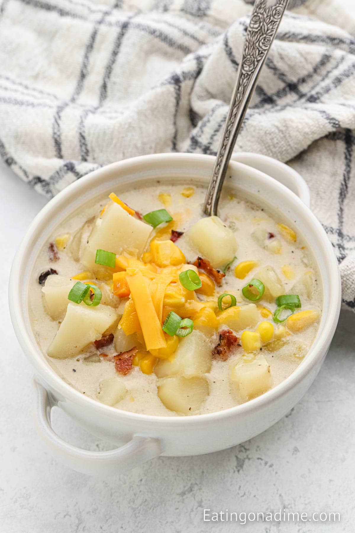 Crockpot Potato Corn Chowder - Eating on a Dime