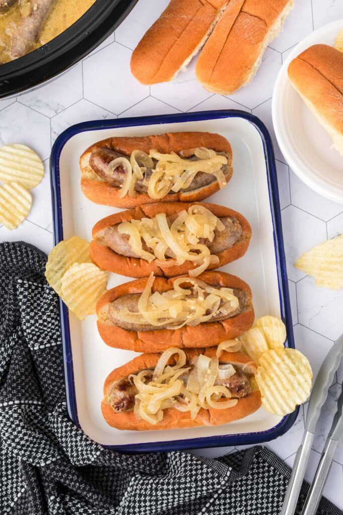 Slow Cooker Brats - Eating on a Dime