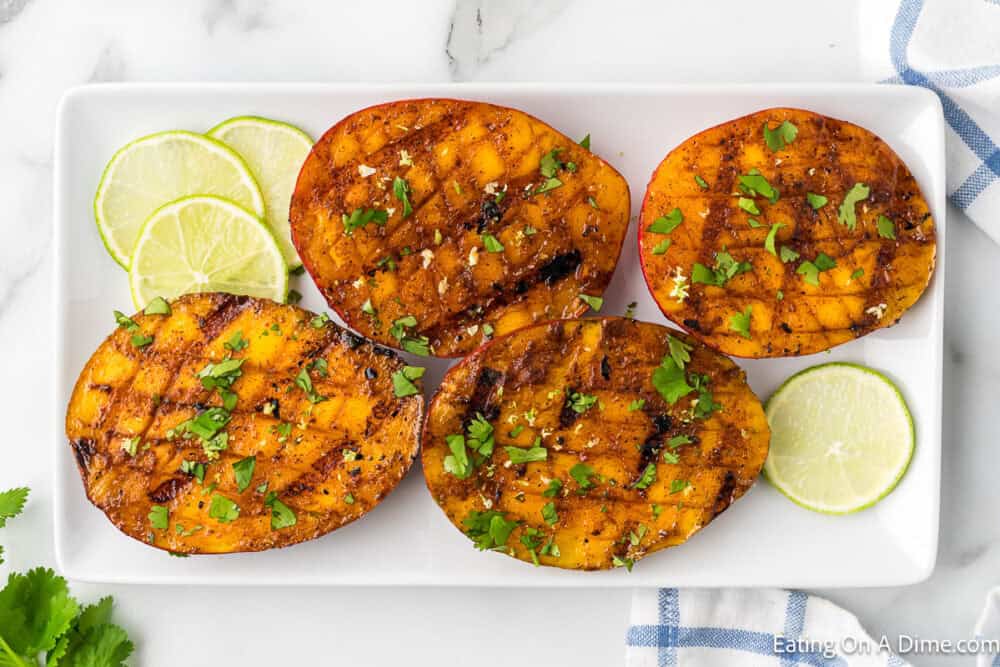 Grilled Mango (Easy Dessert) - Eating on a Dime