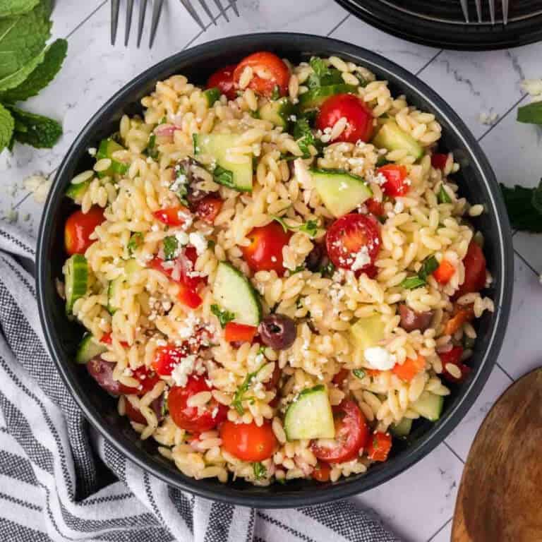 Greek Orzo Pasta Salad: A Fresh Side Dish - Eating on a Dime
