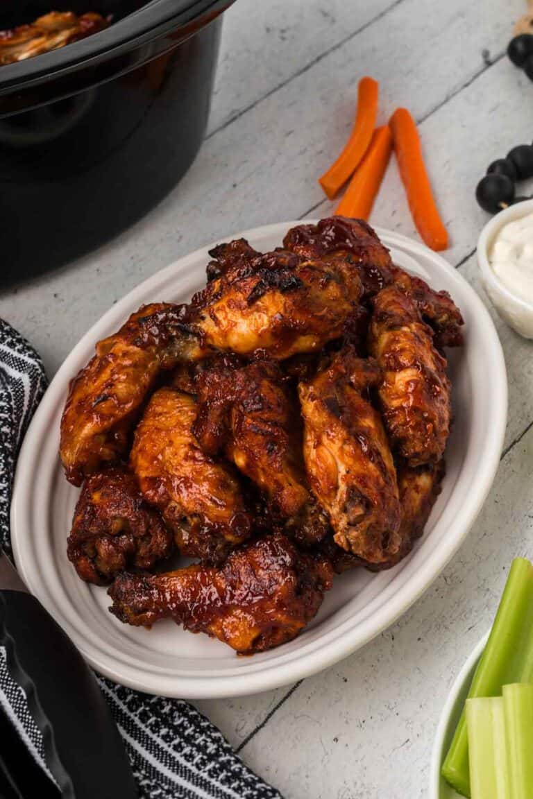 Slow Cooker BBQ Chicken Wings - Eating on a Dime