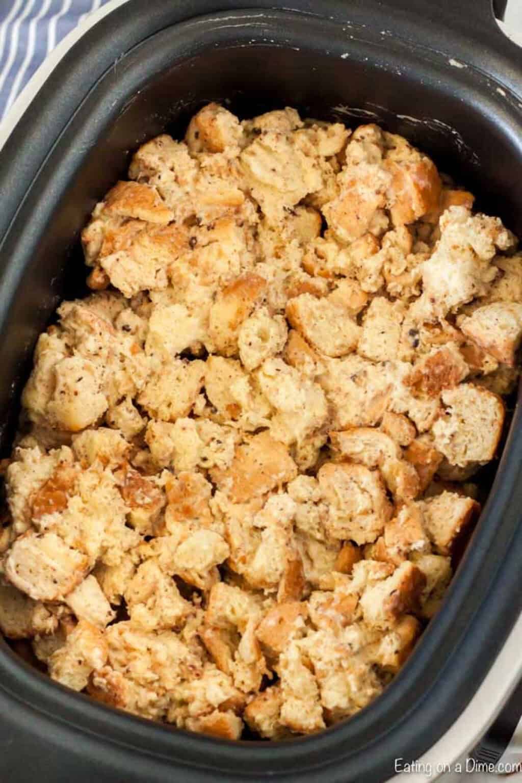 crock pot bread pudding recipe - slow cooker bread pudding