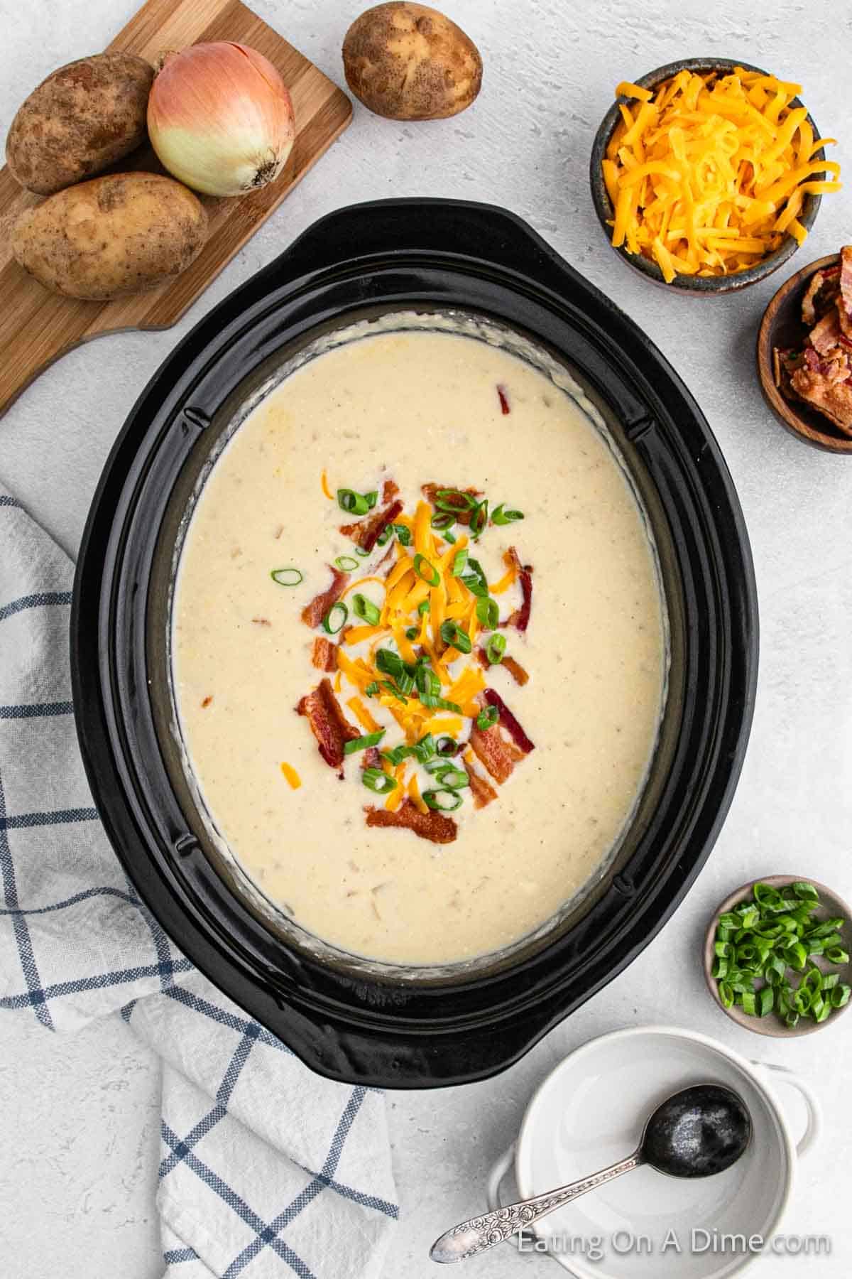 Crock Pot Baked Potato Soup Eating On A Dime