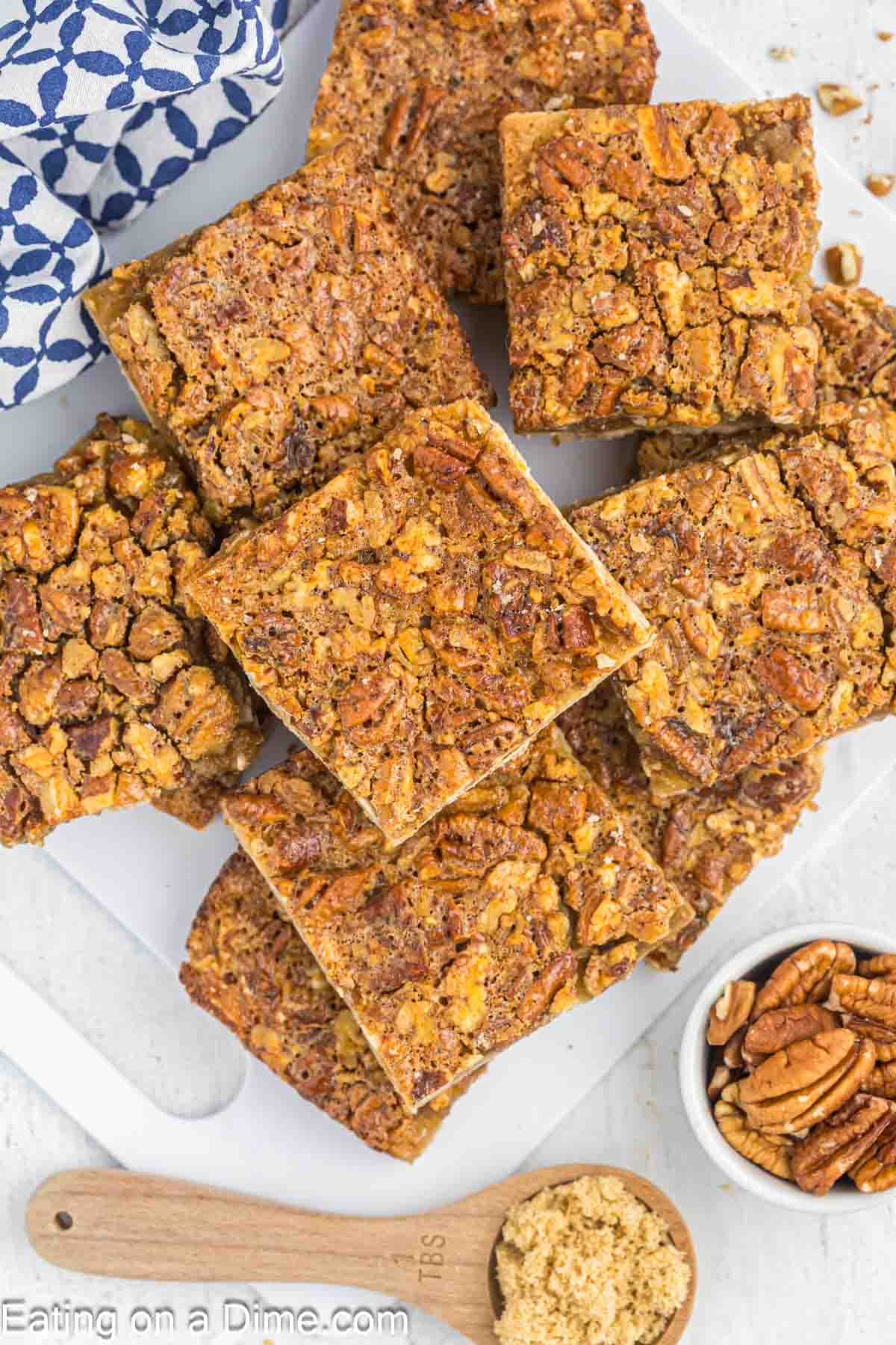 Easy Pecan Pie Bars Recipe - Eating on a Dime