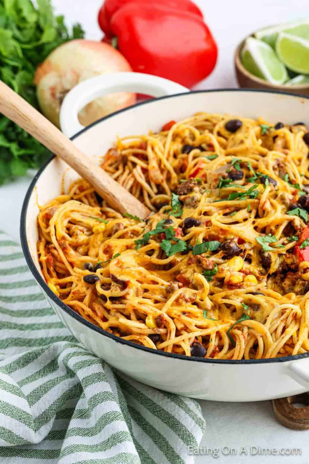 Mexican Spaghetti: A One-Pot Dinner Delight - Eating on a Dime