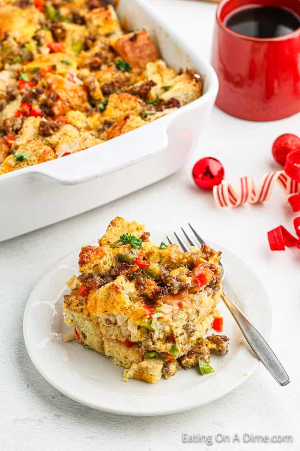 Christmas Breakfast Casserole - Eating on a Dime
