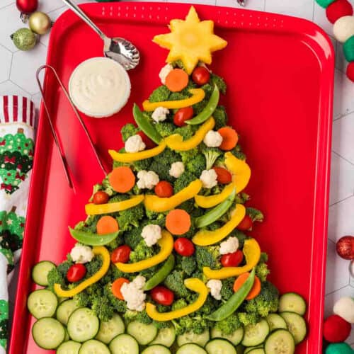 Christmas Veggie Tray - Eating on a Dime