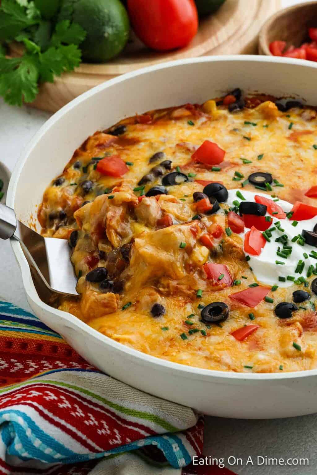 Chicken Enchilada Skillet - Eating on a Dime