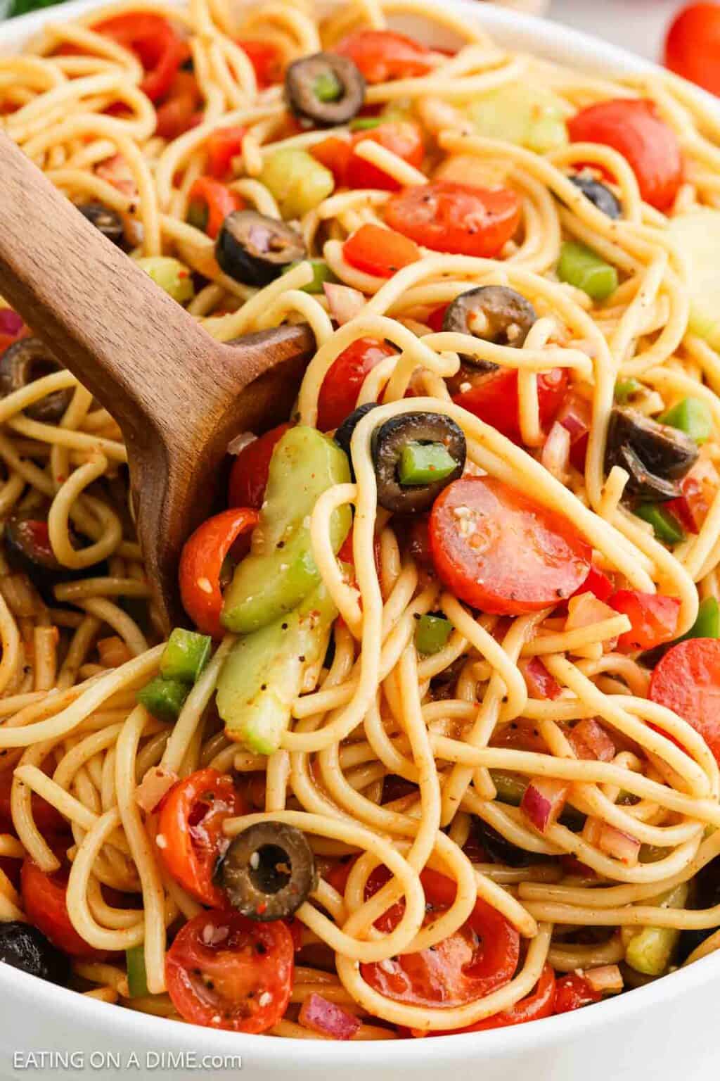 Spaghetti Salad - Eating on a Dime