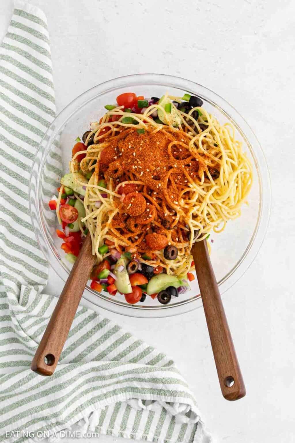 Spaghetti Salad - Eating on a Dime