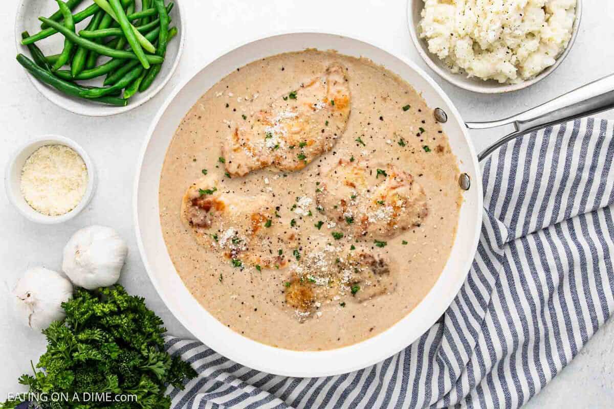 Creamy Garlic Chicken Recipe - Eating on a Dime