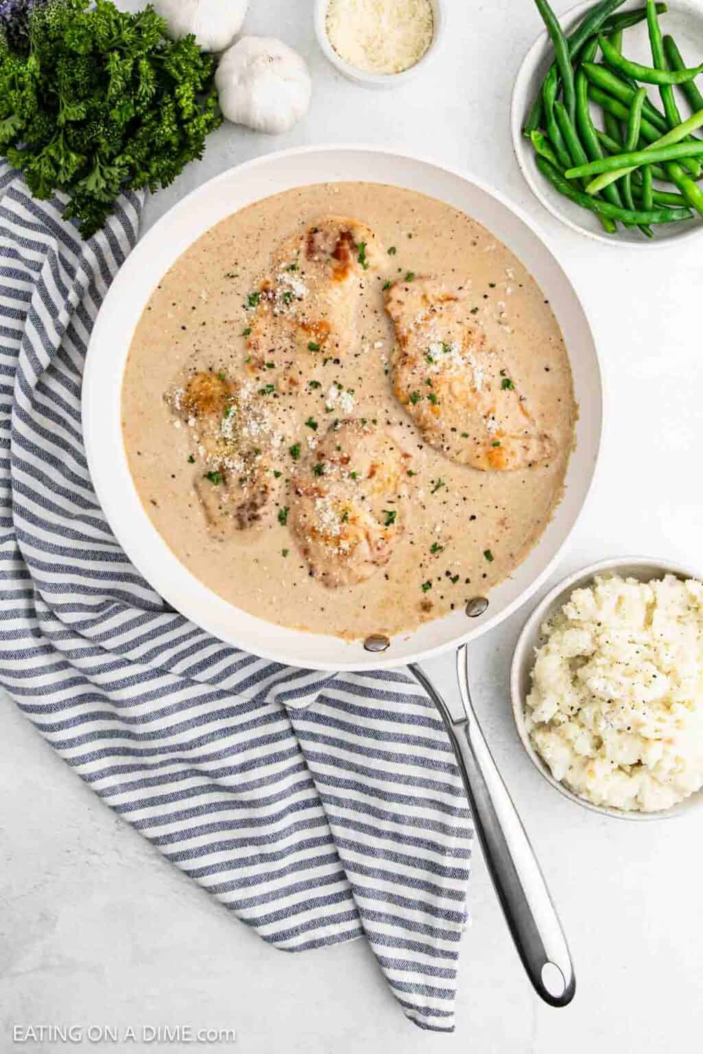 Creamy Garlic Chicken Recipe - Eating on a Dime