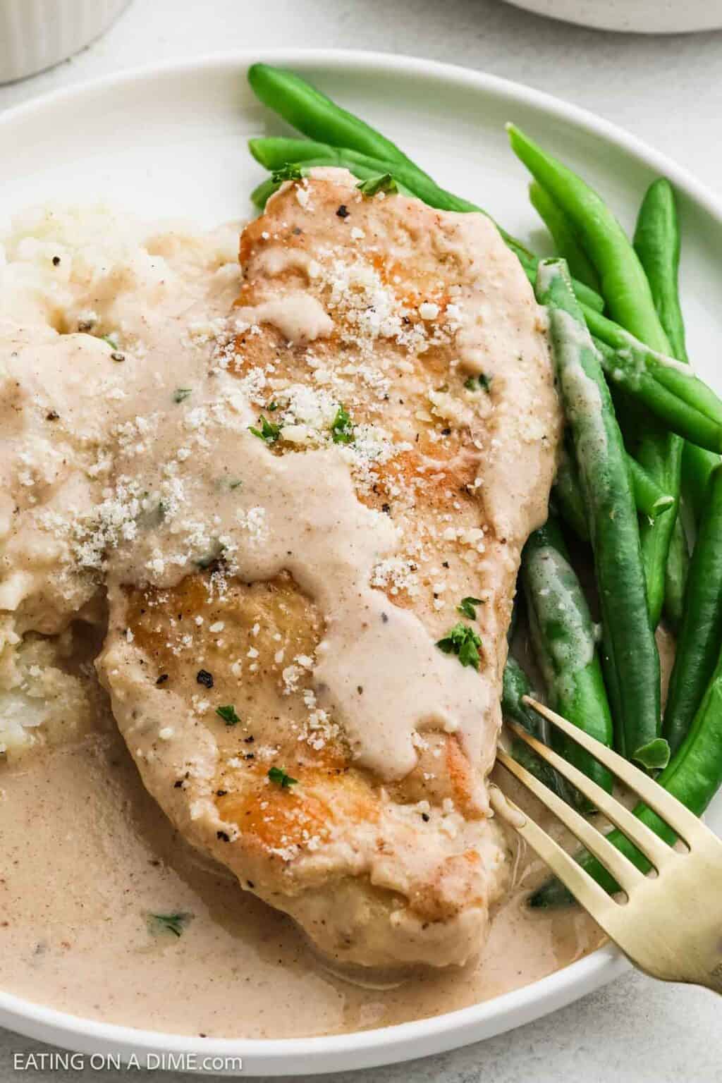 Creamy Garlic Chicken Recipe - Eating on a Dime