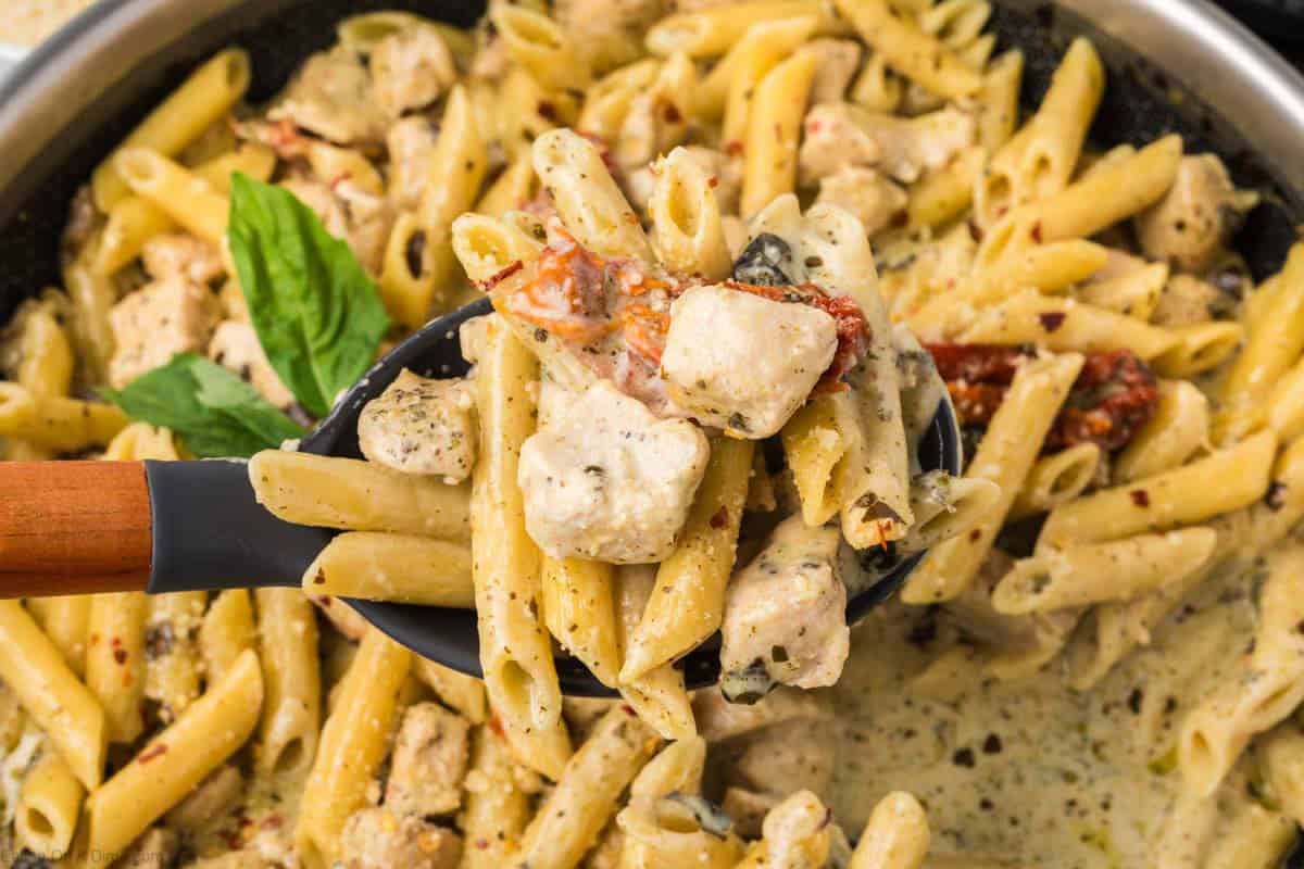 One Pot Chicken Pesto Pasta - Eating on a Dime (One Pot Dinner)