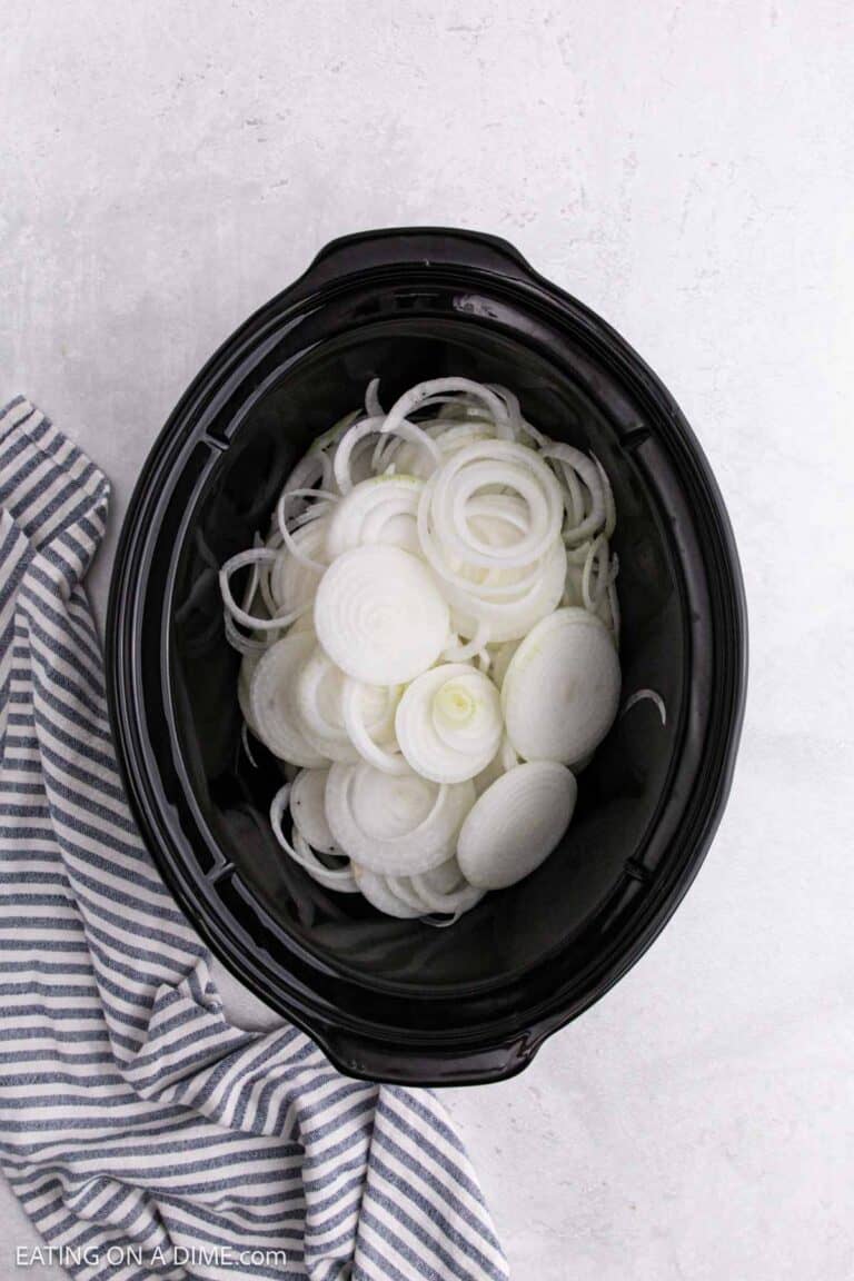 Slow Cooker Caramelized Onions - Eating on a Dime