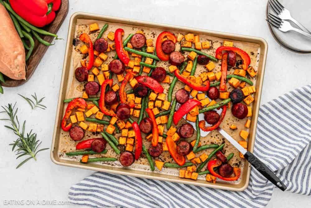 Sheet Pan Sausage and Veggies: Quick and Budget-Friendly - Eating on a Dime