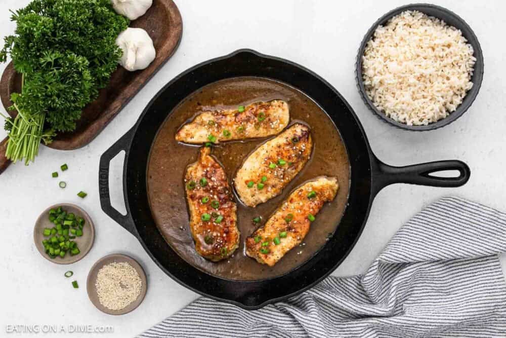 Honey Chicken: Delicious One Skillet Dinner - Eating on a Dime